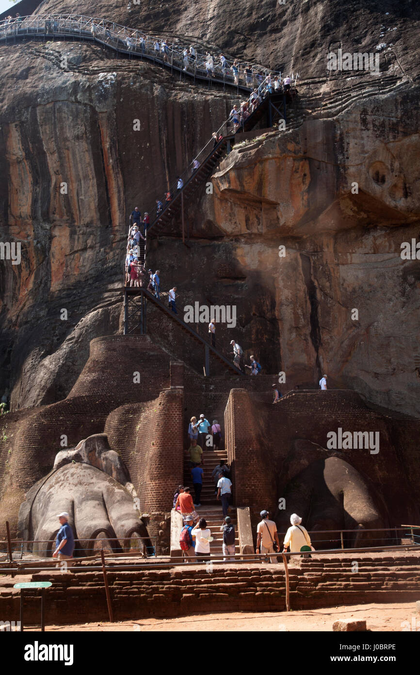 lion platform sigiriya north central province sri lanka Stock Photo - Alamy