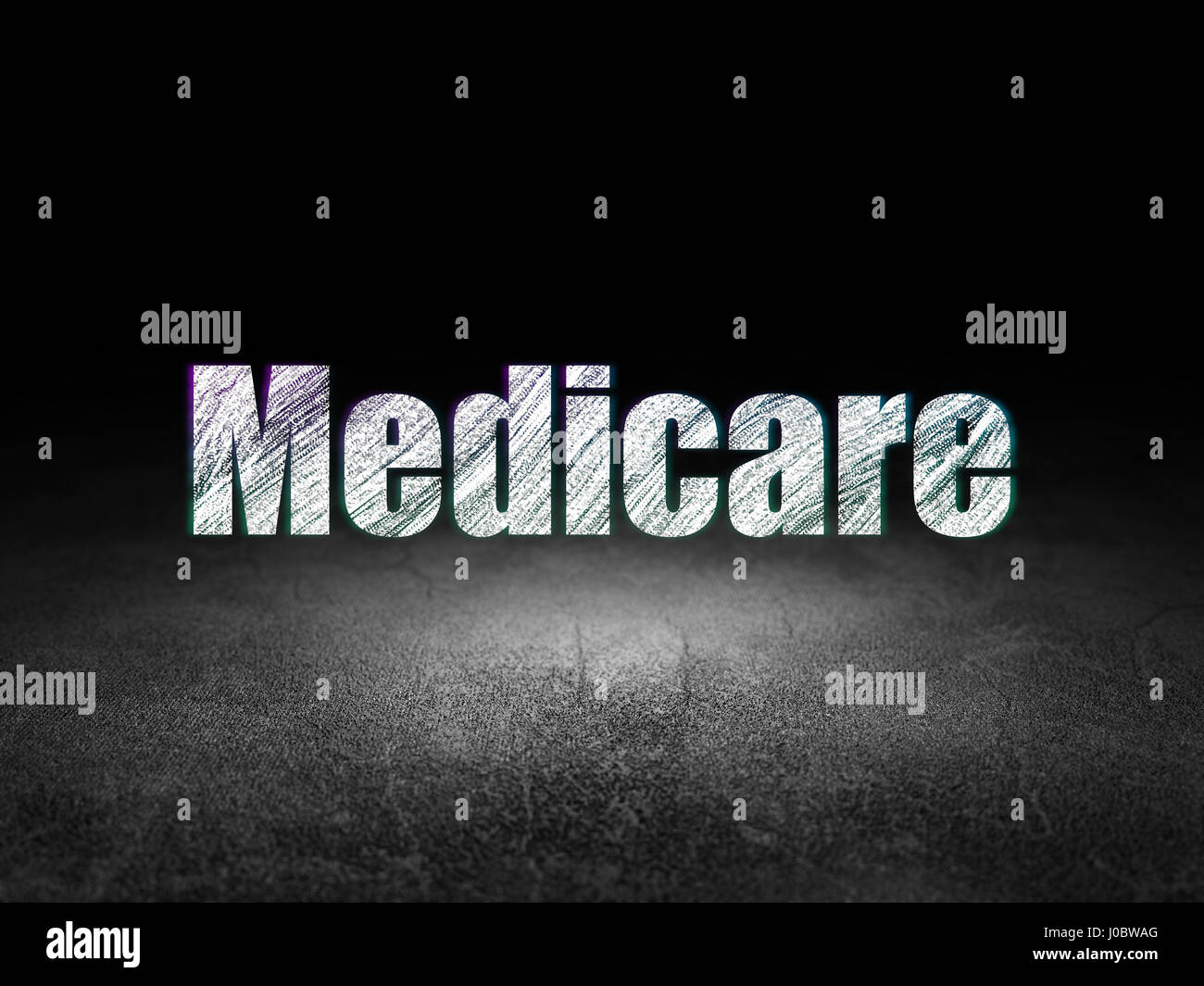 Health concept: Medicare in grunge dark room Stock Photo - Alamy