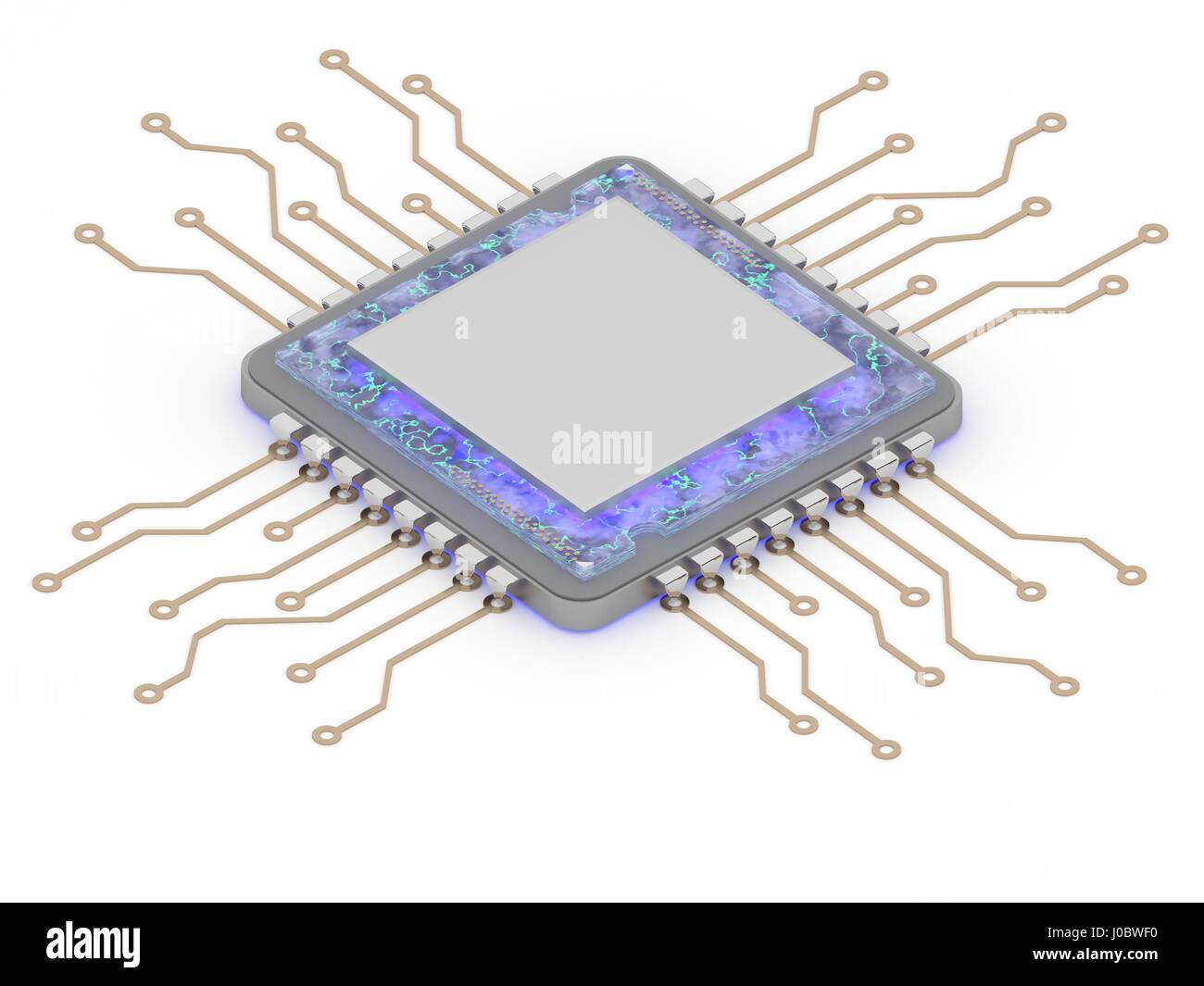 conceptual illustration of inner world cpu work 3d render Stock Photo ...