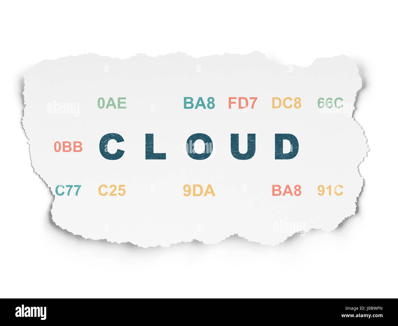 Cloud computing concept: Cloud on Torn Paper background Stock Photo - Alamy