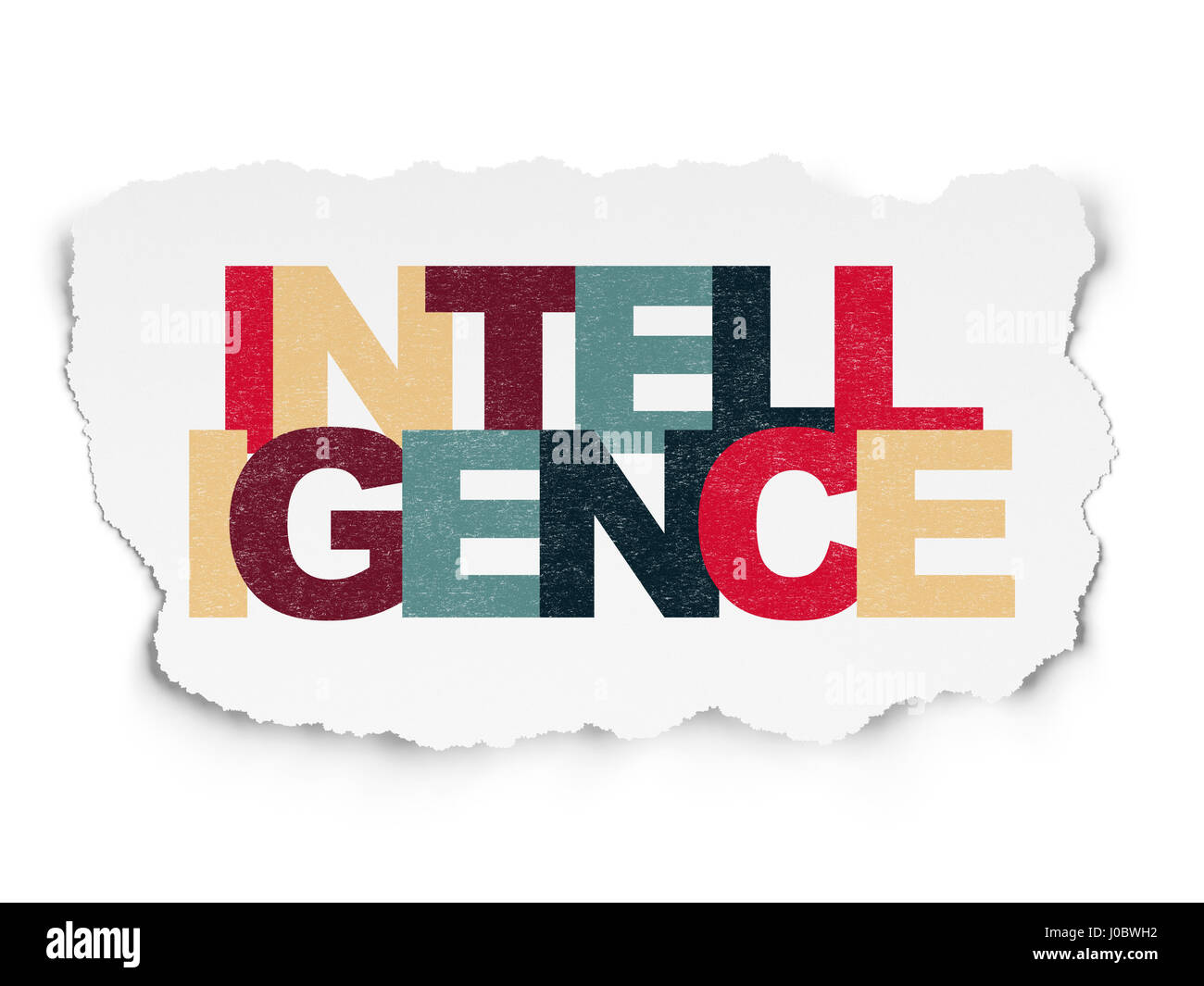 Learning concept: Intelligence on Torn Paper background Stock Photo - Alamy