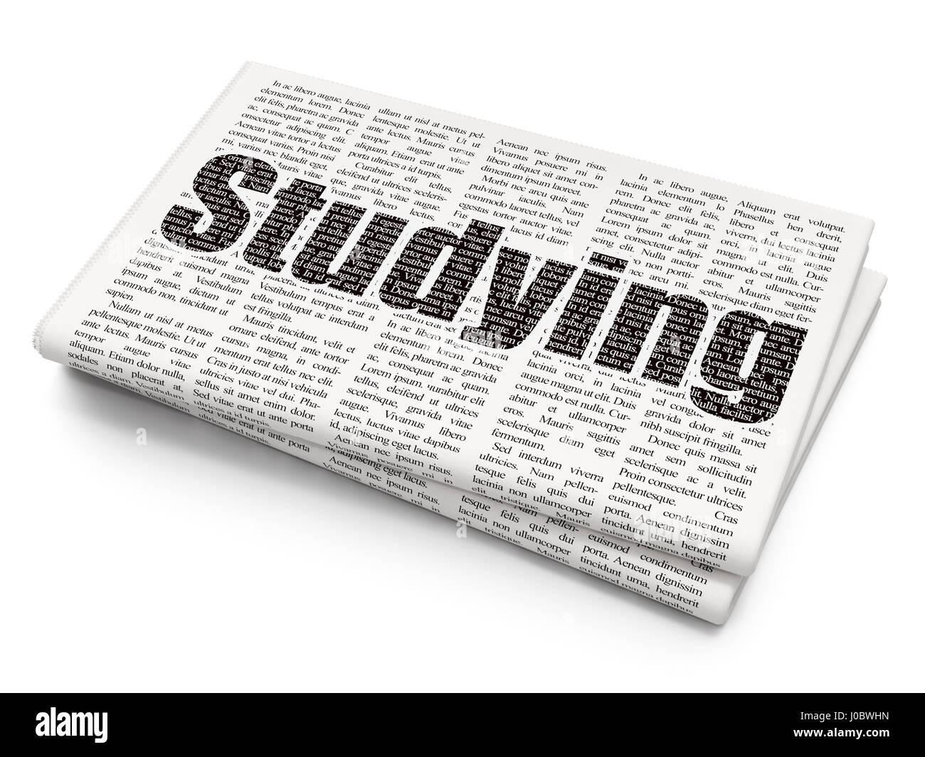 Education concept: Studying on Newspaper background Stock Photo - Alamy