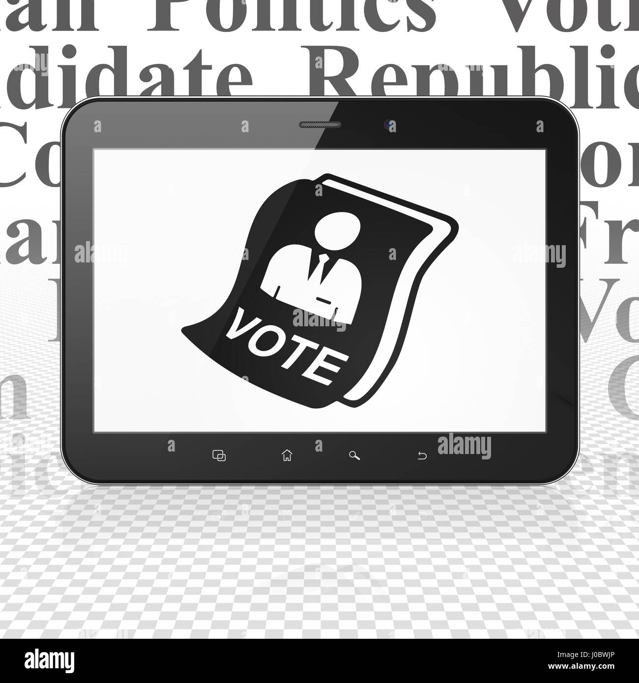 Politics concept: Tablet Computer with Ballot on display Stock Photo ...