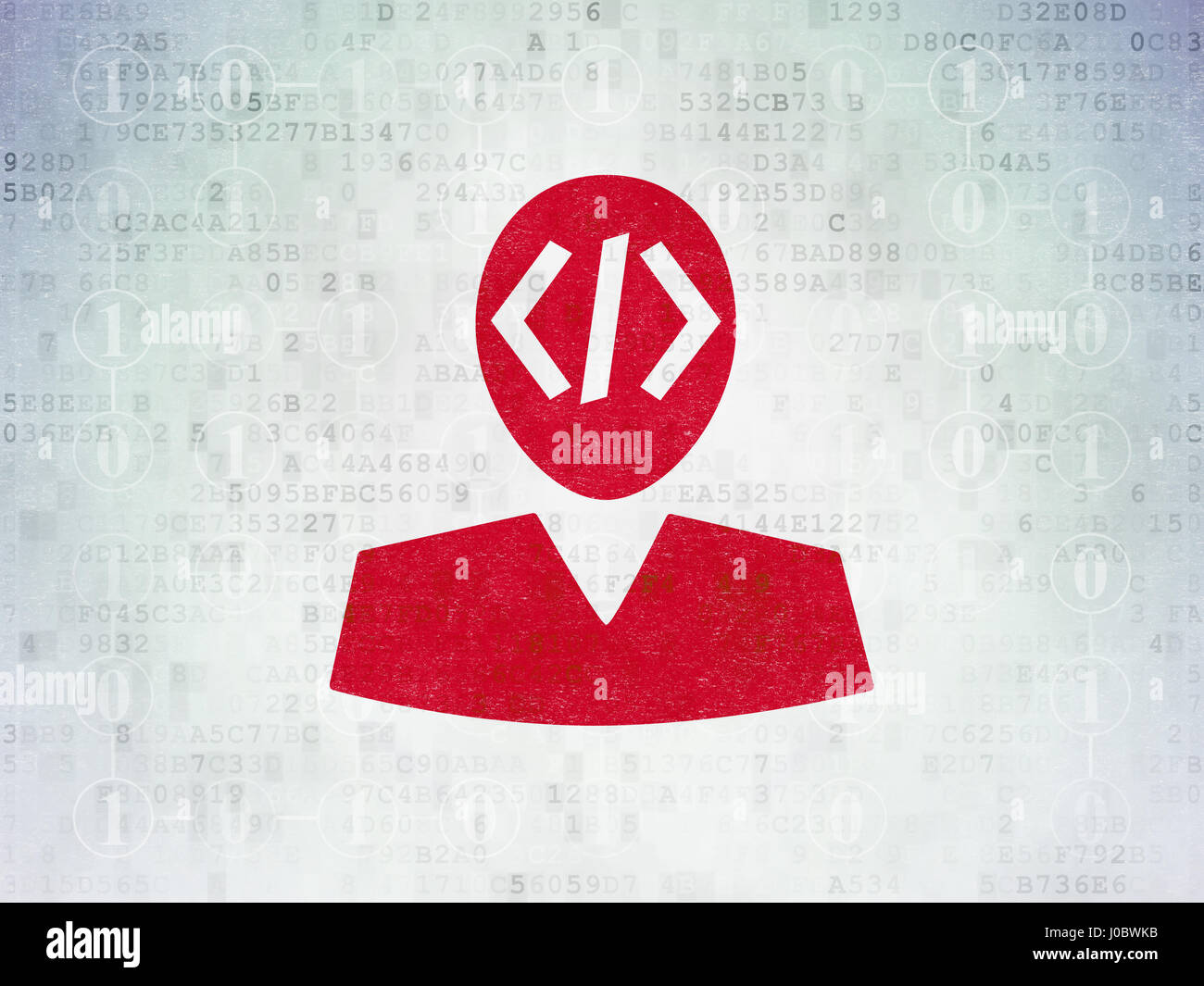 Programming concept: Programmer on Digital Data Paper background Stock ...