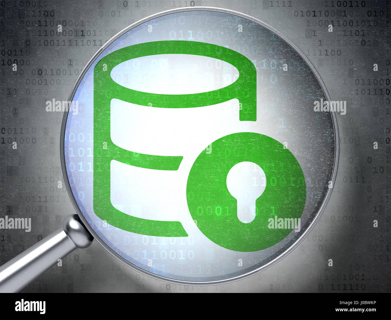 Software concept: Database With Lock with optical glass on digital background Stock Photo - Alamy