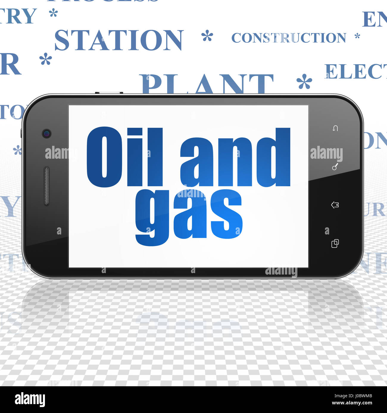 Industry concept: Smartphone with Oil and Gas on display Stock Photo ...