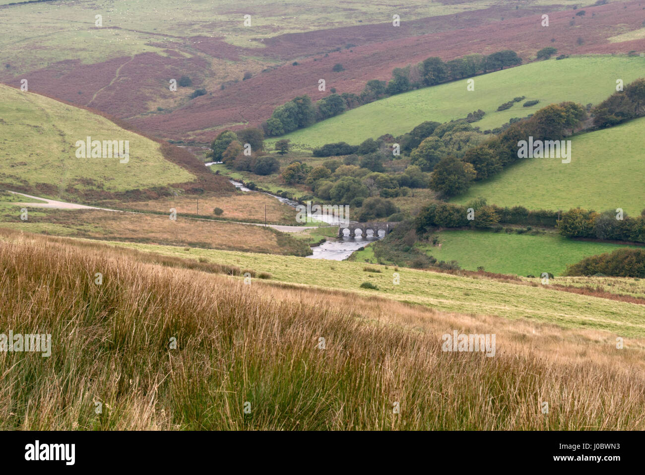 View of the countryside around Withypool Common including Landacre ...