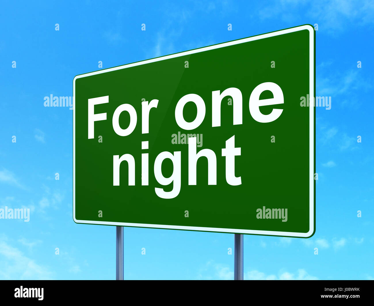Travel concept: For One Night on road sign background Stock Photo - Alamy