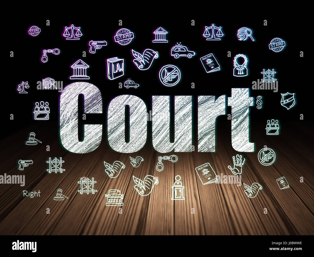 Law concept: Court in grunge dark room Stock Photo - Alamy