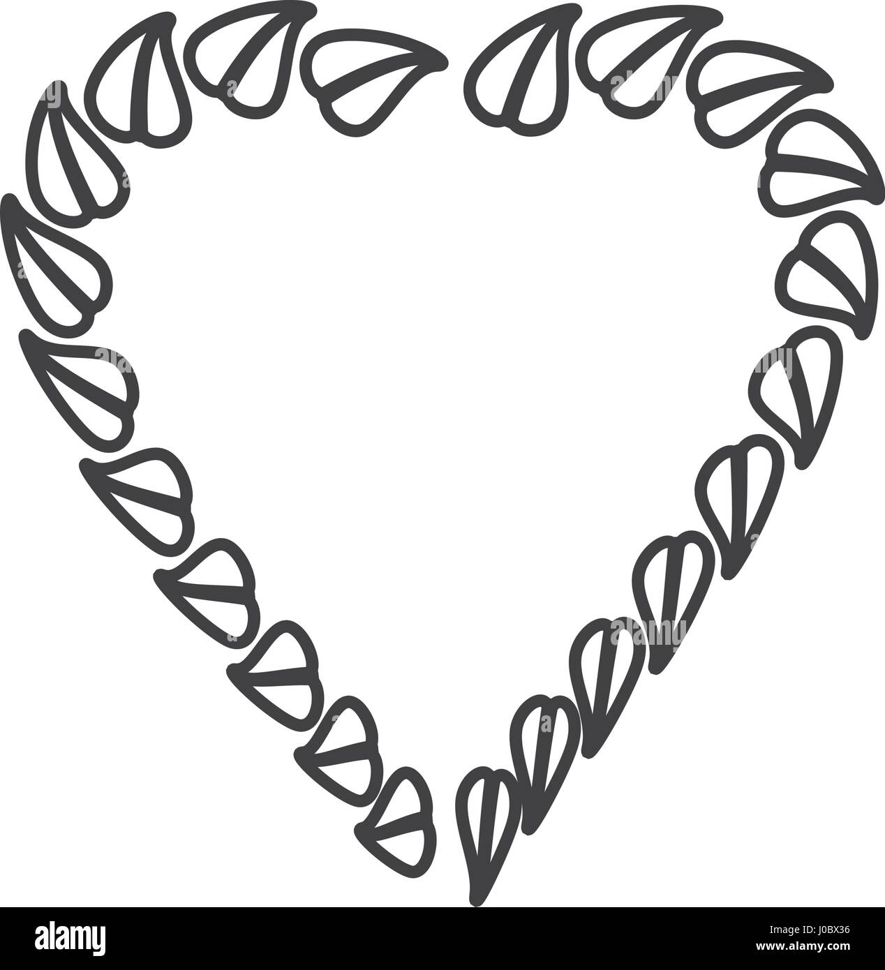 heart leave organic emblem line Stock Vector Image & Art - Alamy