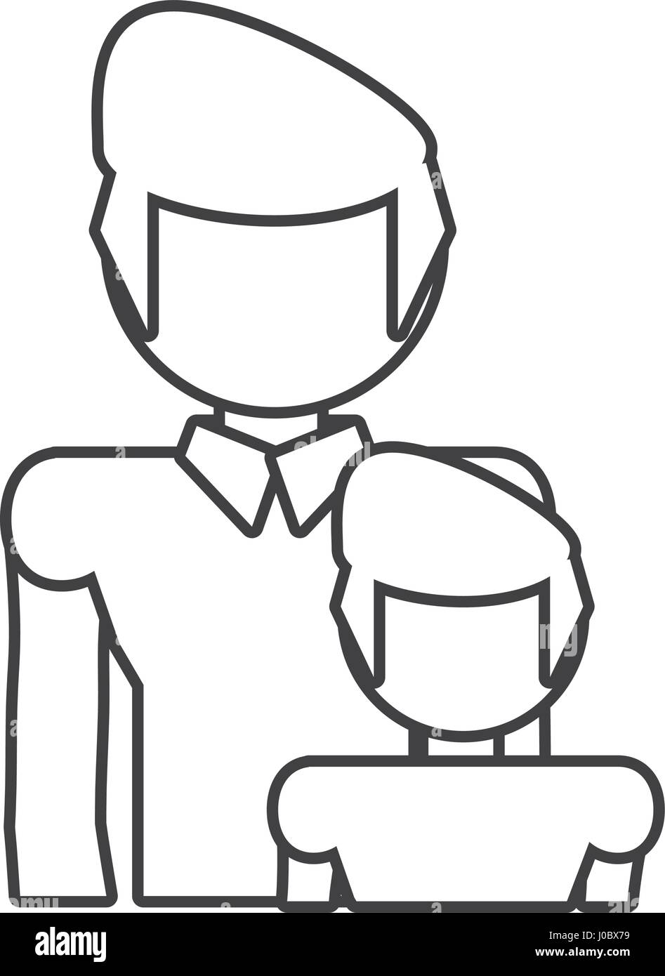 Father son relation family outline hi-res stock photography and images ...