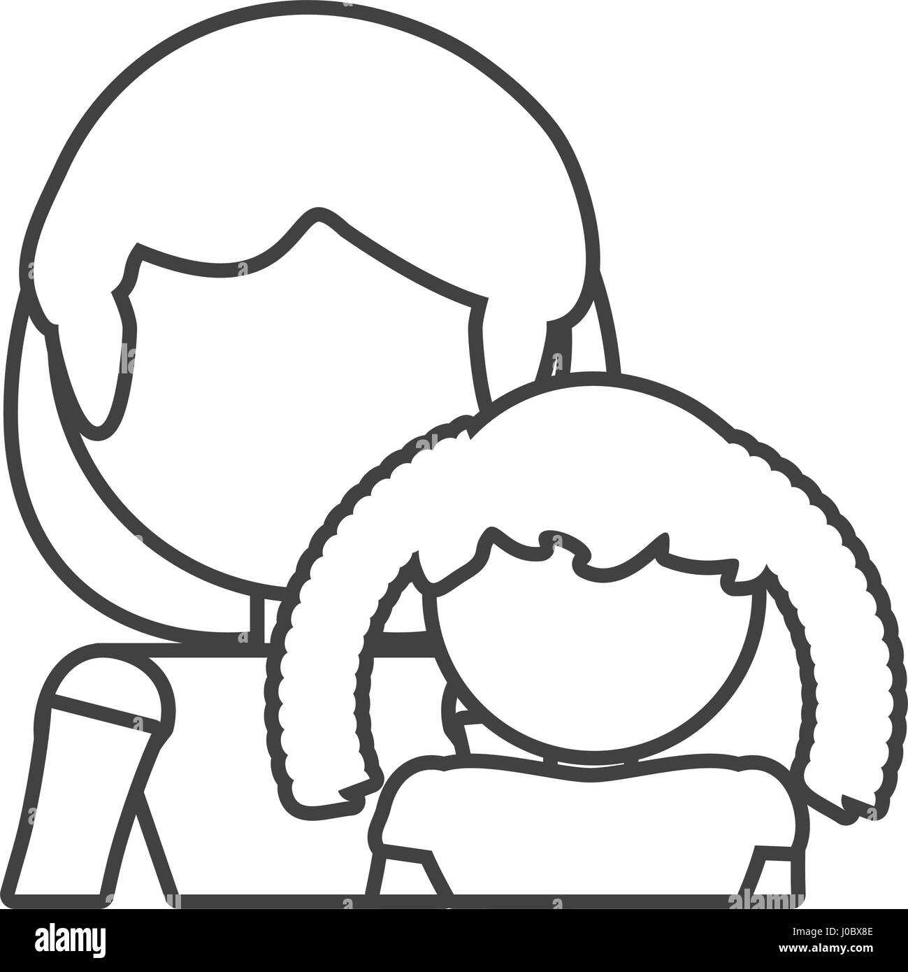 Mother daughter loving outline hi-res stock photography and images - Alamy