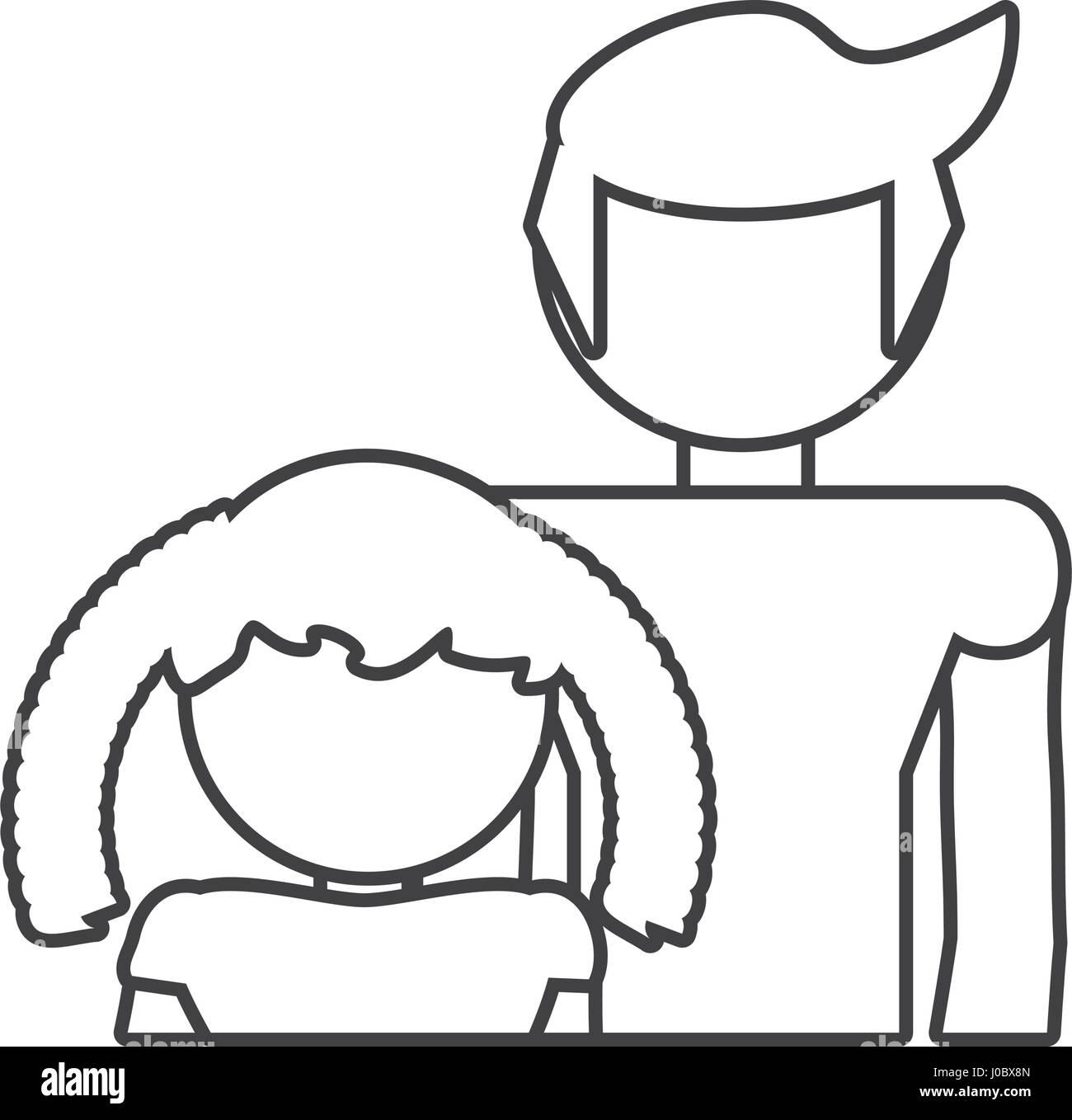 Dad Daughter Family Outline Vector High Resolution Stock Photography ...