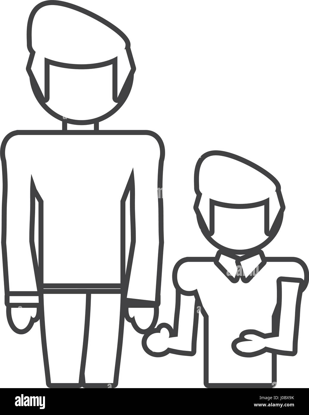 Dad Daughter Family Outline Vector High Resolution Stock Photography ...