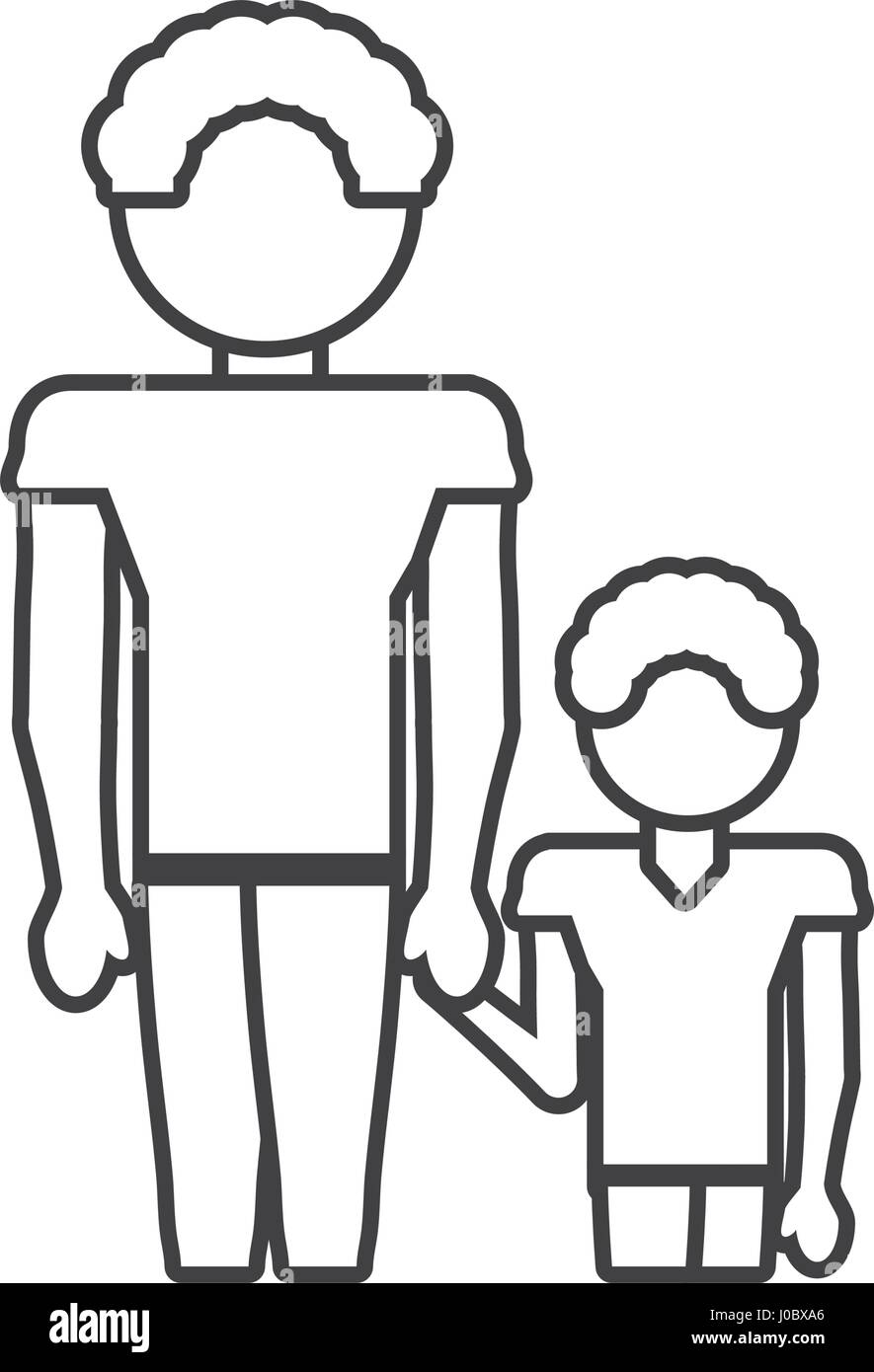 Dad Daughter Family Outline Vector High Resolution Stock Photography ...