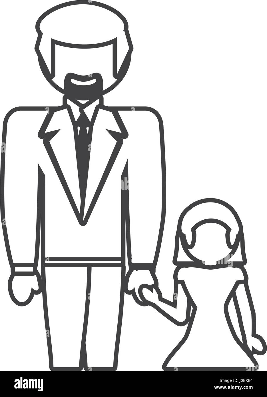 dad with daughter family outline Stock Vector Image & Art - Alamy