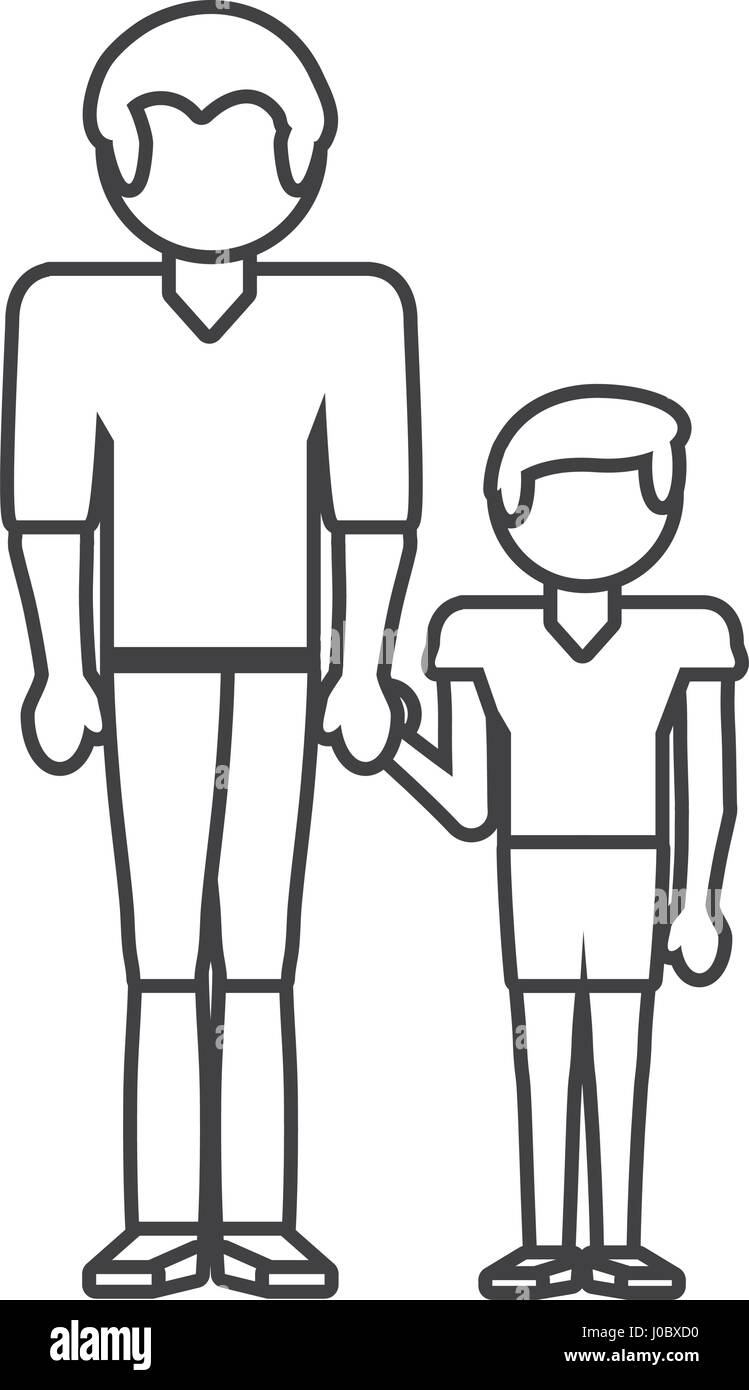 Dad Daughter Family Outline Vector High Resolution Stock Photography ...