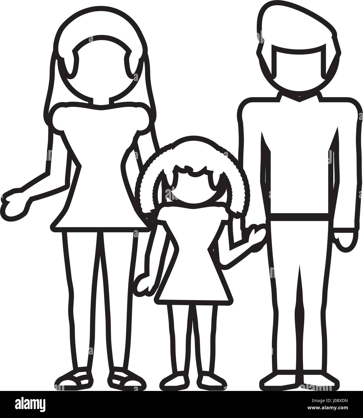 family together lovely outline Stock Vector Image & Art - Alamy