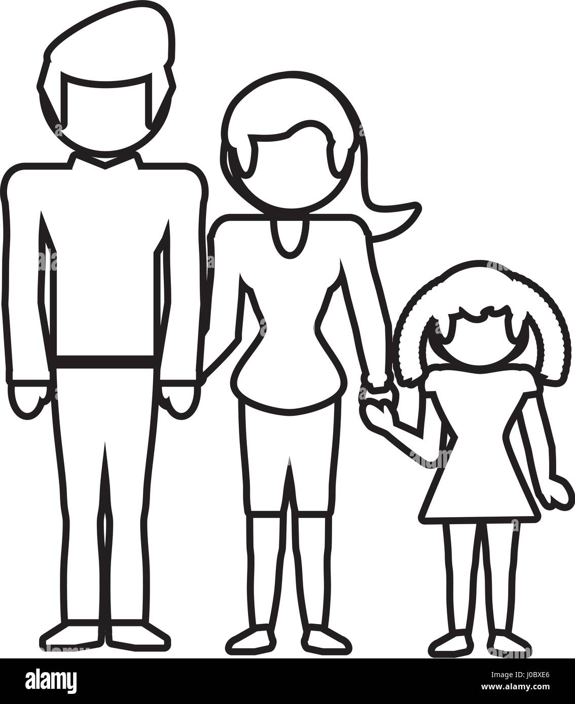 family together lovely outline Stock Vector Image & Art - Alamy