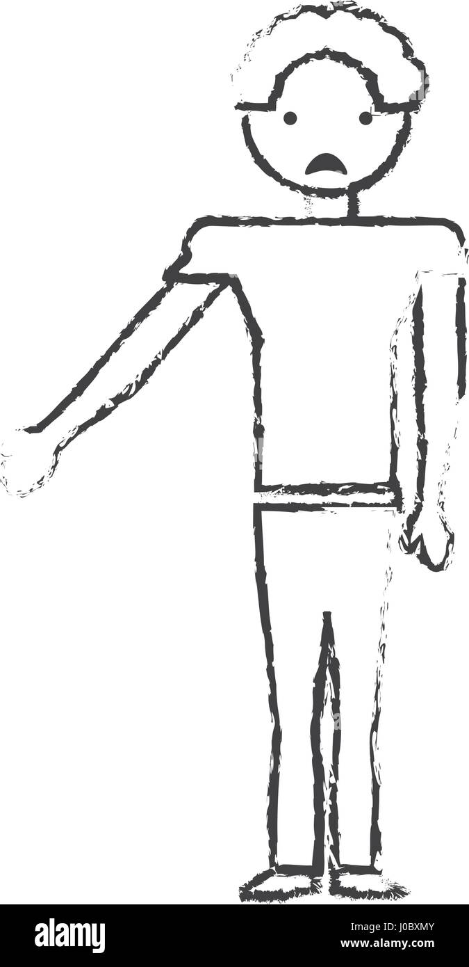 Cartoon sad old man Black and White Stock Photos & Images - Alamy