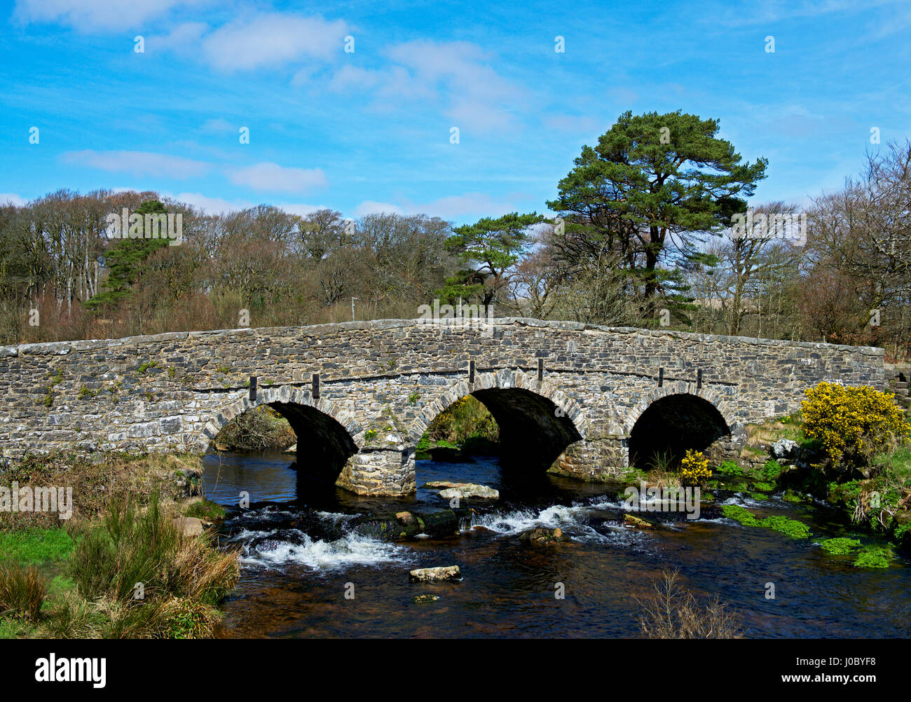 Bridge at Postbridge, Dartmoor National Park, Devon, England UK Stock ...