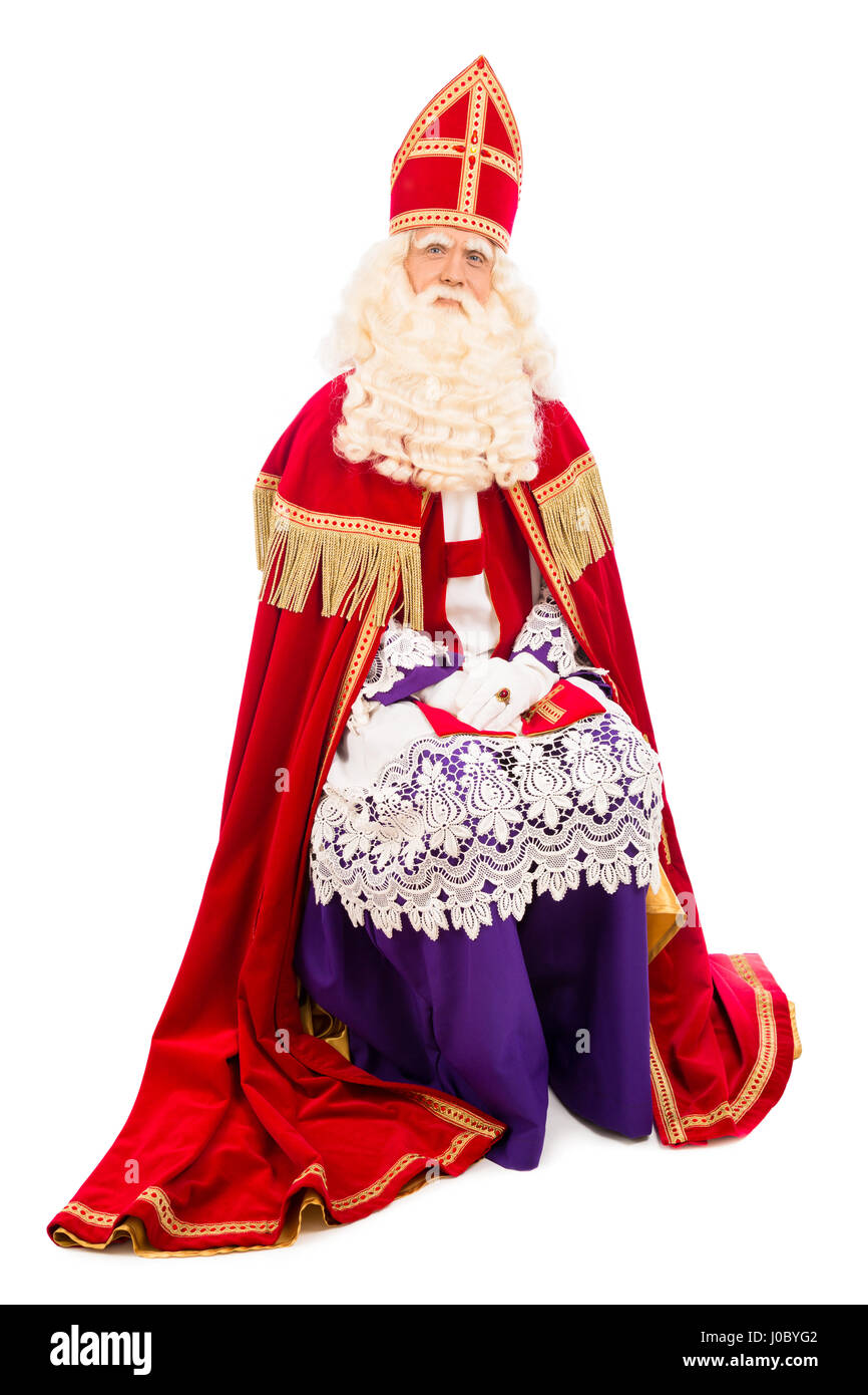 Sitting Sinterklaas . isolated on white background. Dutch character of ...