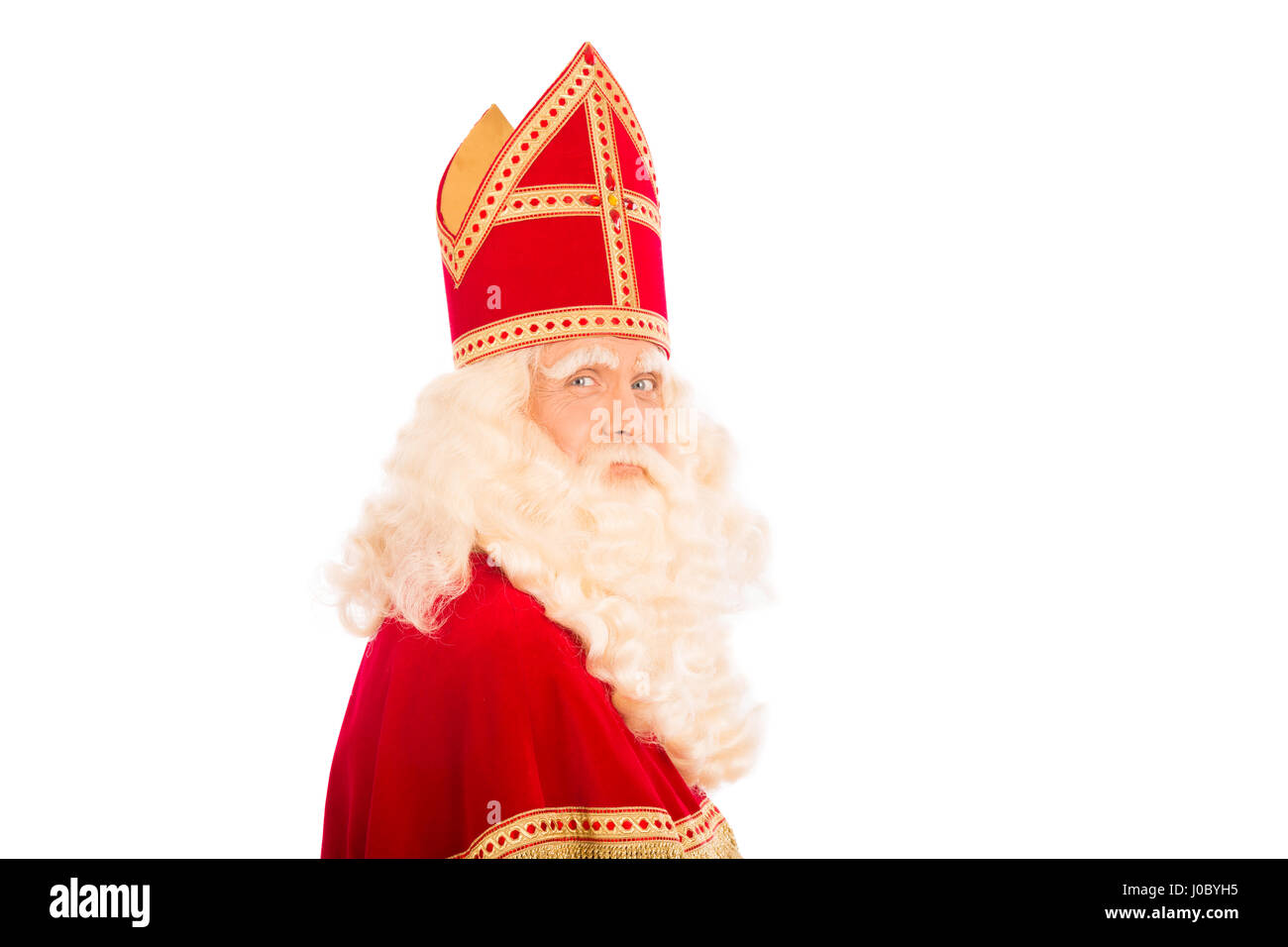 Sinterklaas portrait. isolated on white background. Dutch character of ...