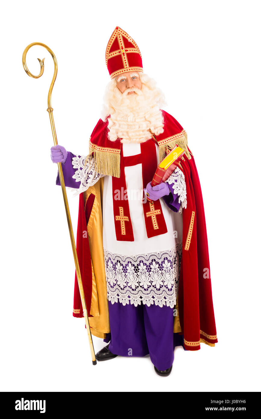 Sinterklaas portrait full length . isolated on white background. Dutch ...