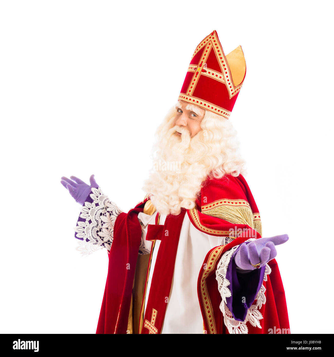 Sinterklaas portrait. isolated on white background. Dutch character of ...