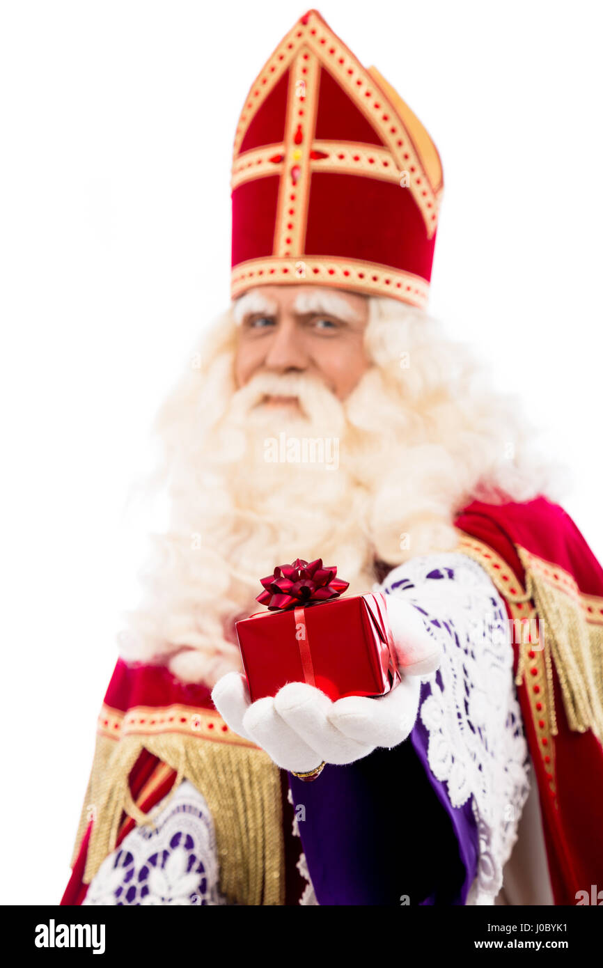 sinterklaas with gift . typical Dutch character part of a traditional ...