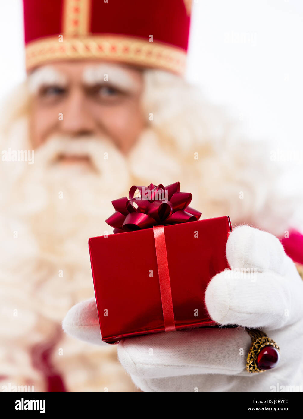 sinterklaas with gift . typical Dutch character part of a traditional ...