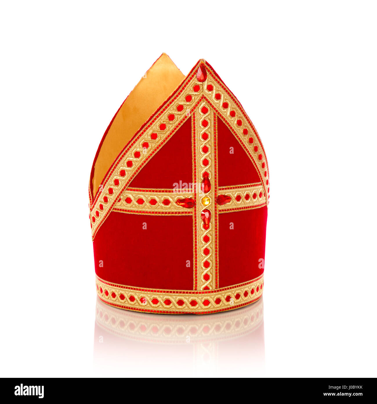 Mitre or mijter of Sinterklaas. Isolated on white backgroud. Part of a ...