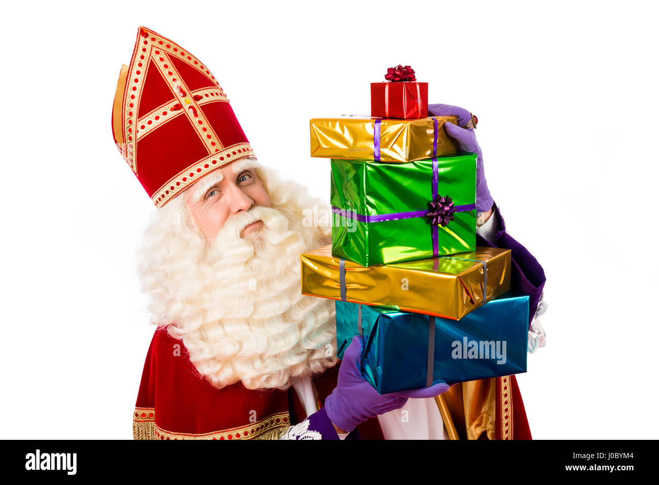 sinterklaas with gifts . typical Dutch character part of a traditional ...