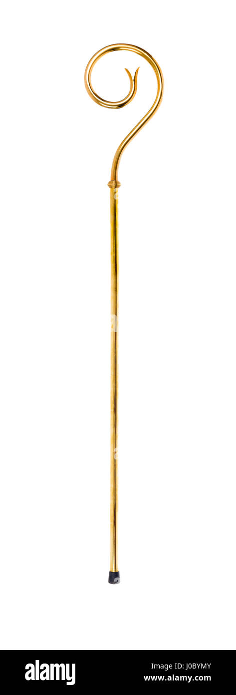 Staff or scepter of Sinterklaas. Isolated on white backgroud. Part of a ...