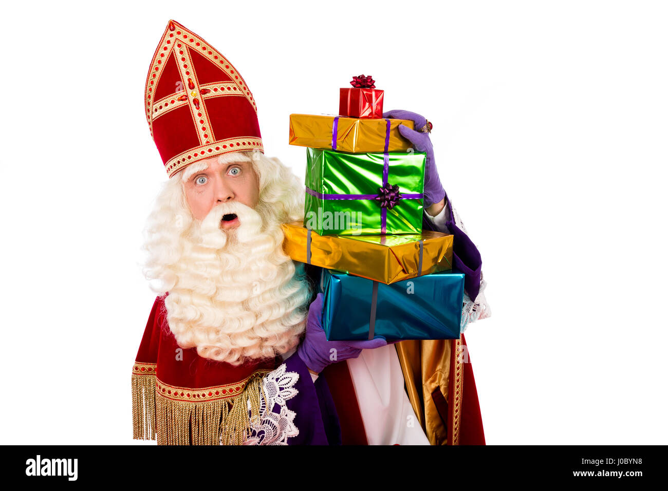 sinterklaas with gifts . typical Dutch character part of a traditional ...