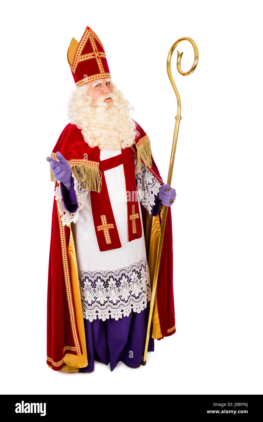 Sinterklaas portrait full length . isolated on white background. Dutch ...