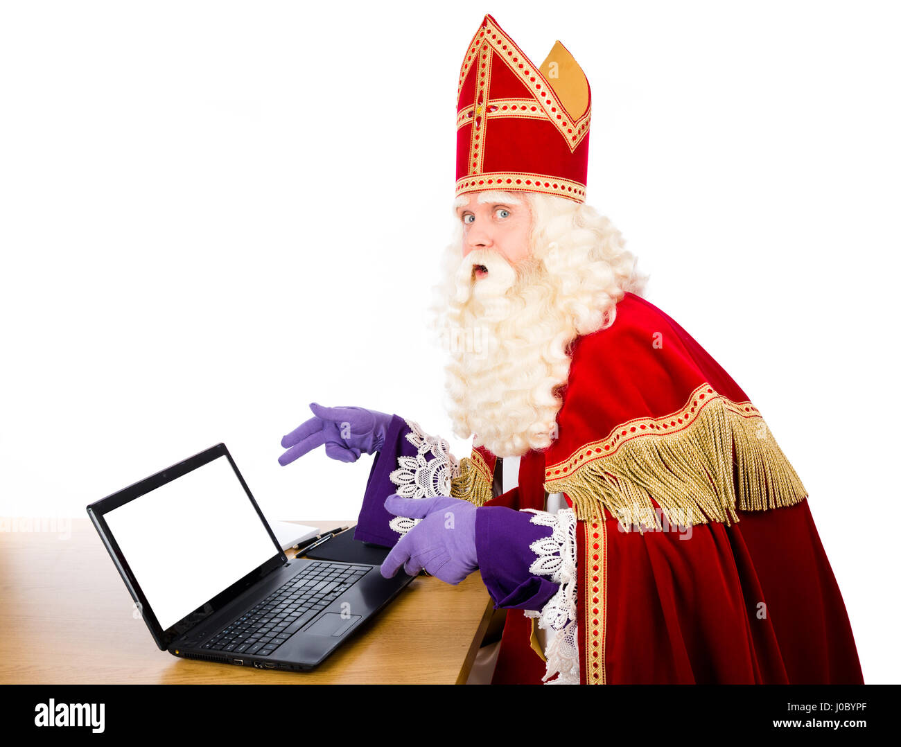 Sinterklaas with notebook. isolated on white background. Dutch ...