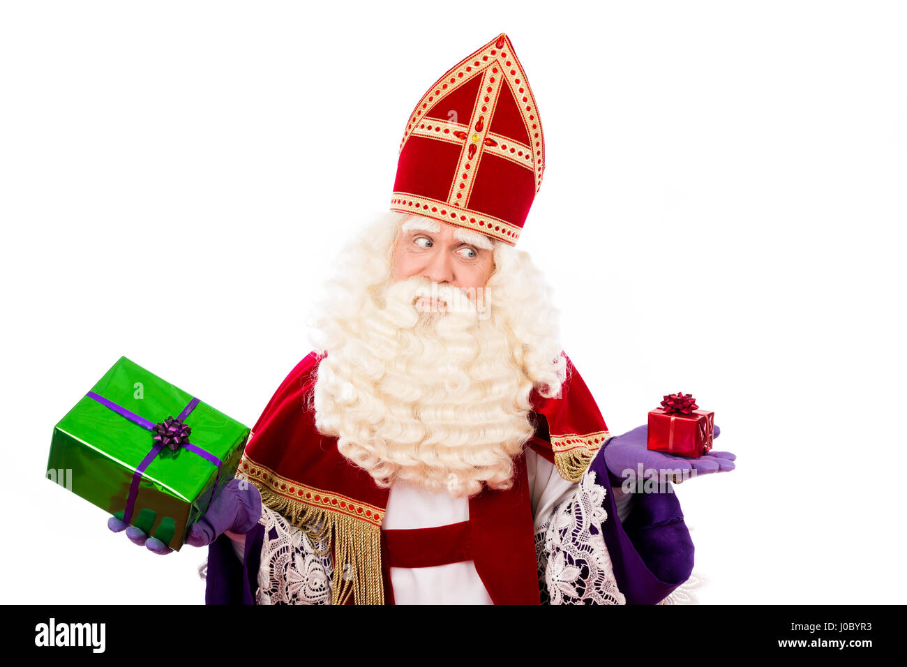Sinterklaas with gifts . typical Dutch character part of a traditional ...