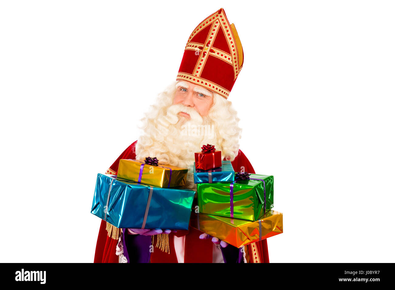 Sinterklaas with gifts . typical Dutch character part of a traditional ...