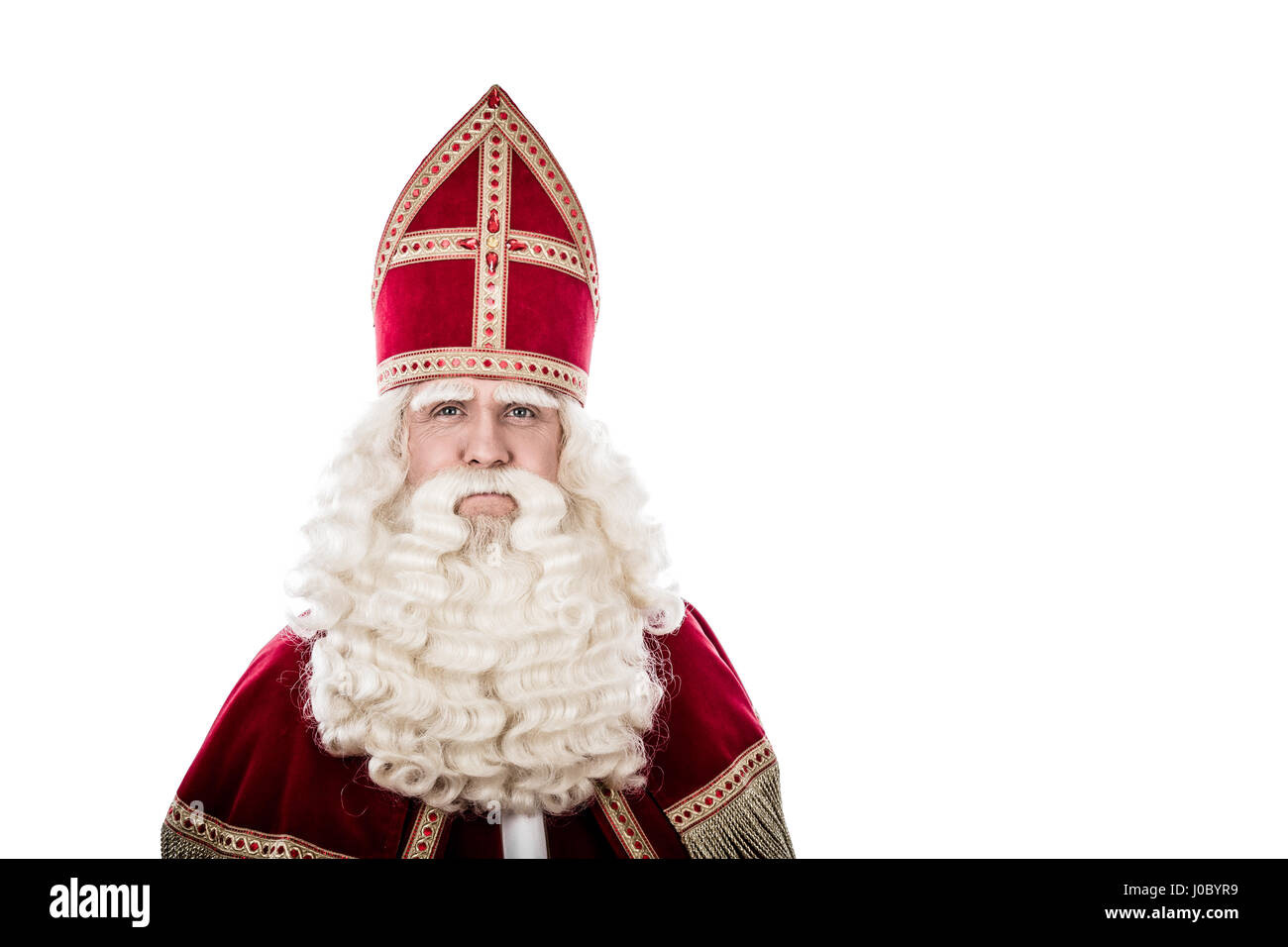 St. Nicholas portrait. Vintage look isolated on white background. Dutch ...