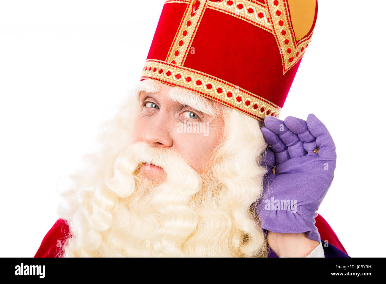 Sinterklaas portrait. isolated on white background. Dutch character of ...