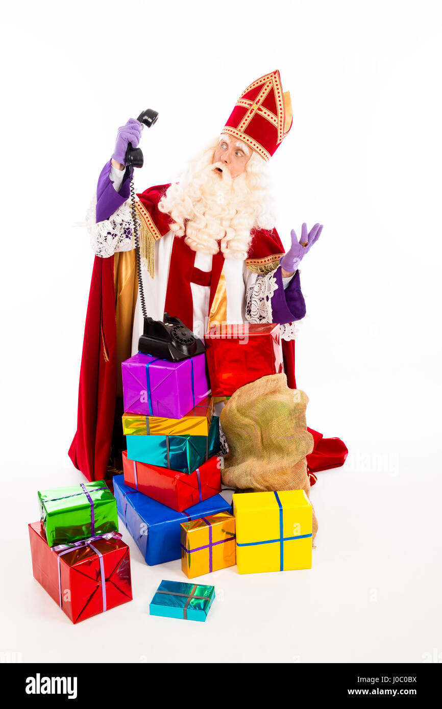 Sinterklaas with gifts . typical Dutch characterof st.Nicolaas and ...