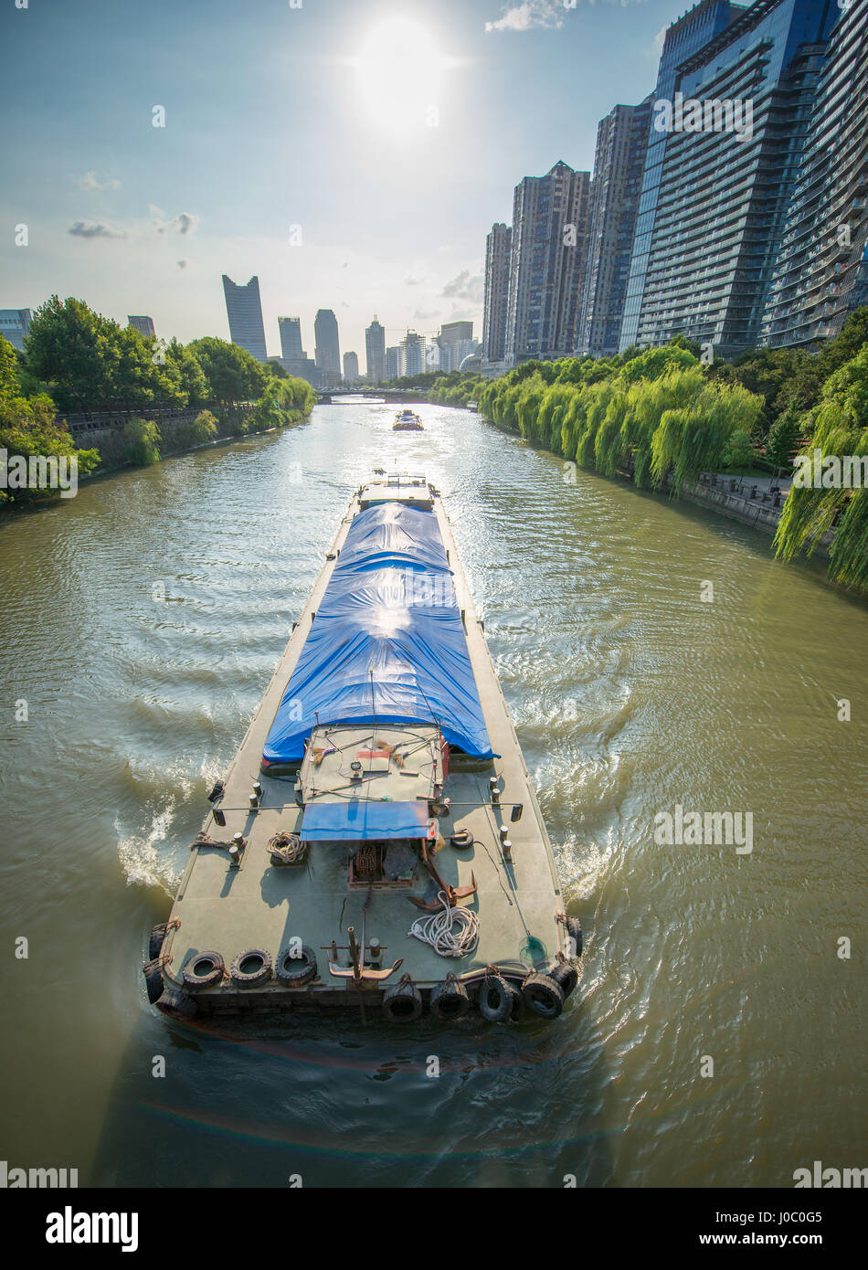 Ships on Grand Canal (Da Yun He), Hangzhou, Zhejiang, China, Asia Stock ...