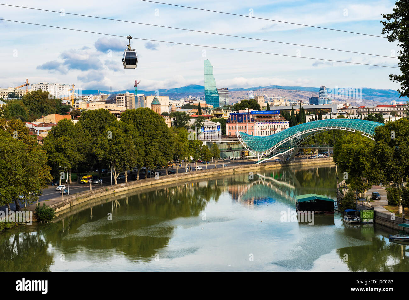 Peace Bridge over the Mtkvari River, designed by Italian architect ...
