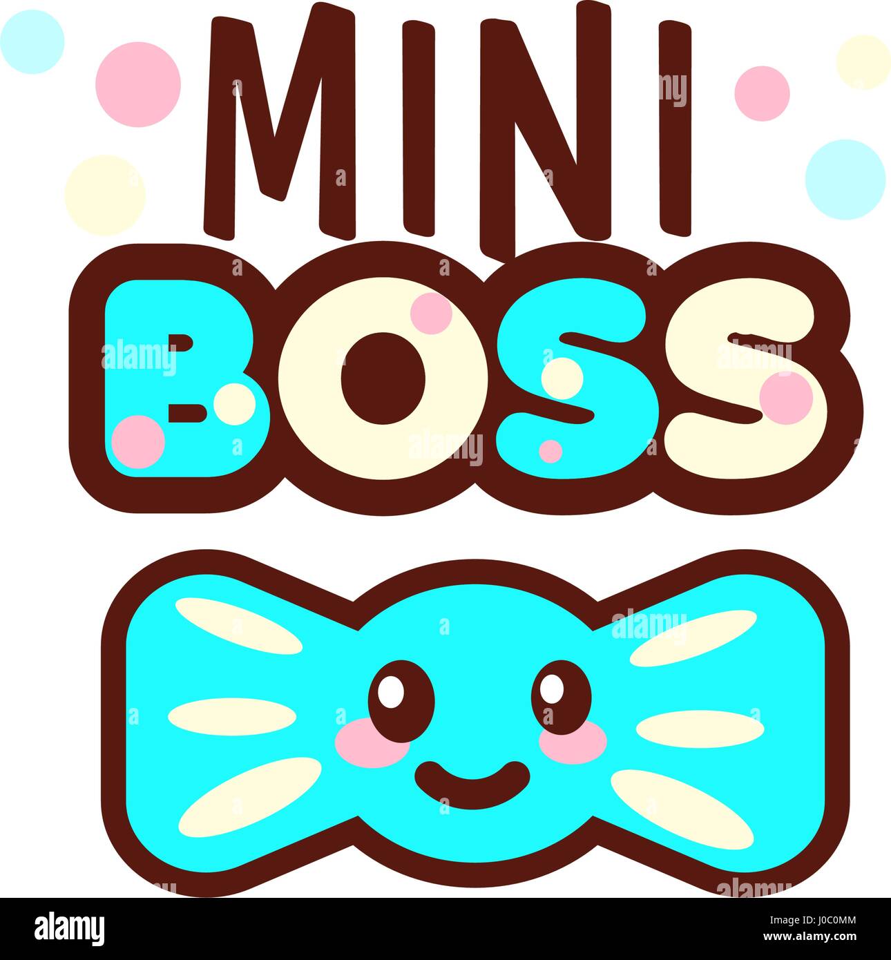 The vector illustration of blue ribbon and the mini boss text with ...