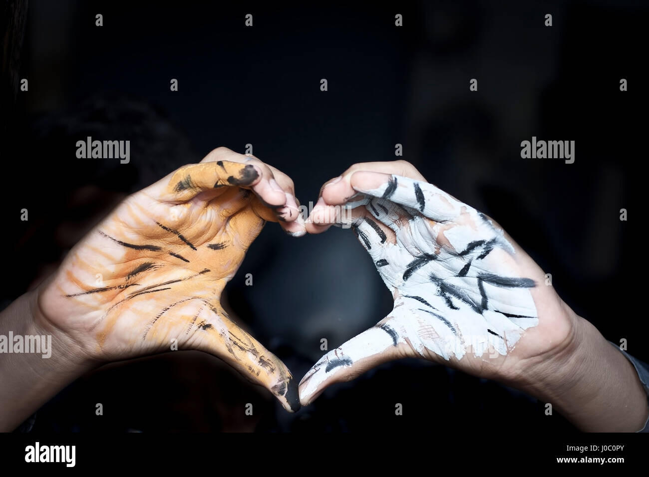 child hands painted make a heart shape Stock Photo - Alamy