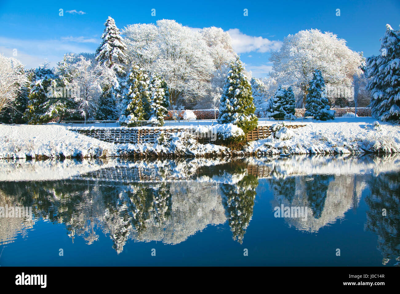 Bute Park in snow, Cardiff, Wales, UK Stock Photo - Alamy