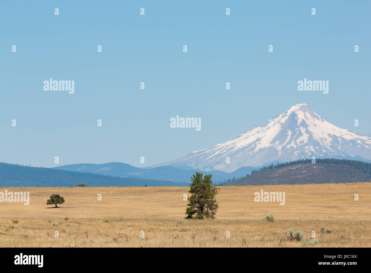Central Oregon's High Desert with Mount Hood, part of the Cascade Range ...