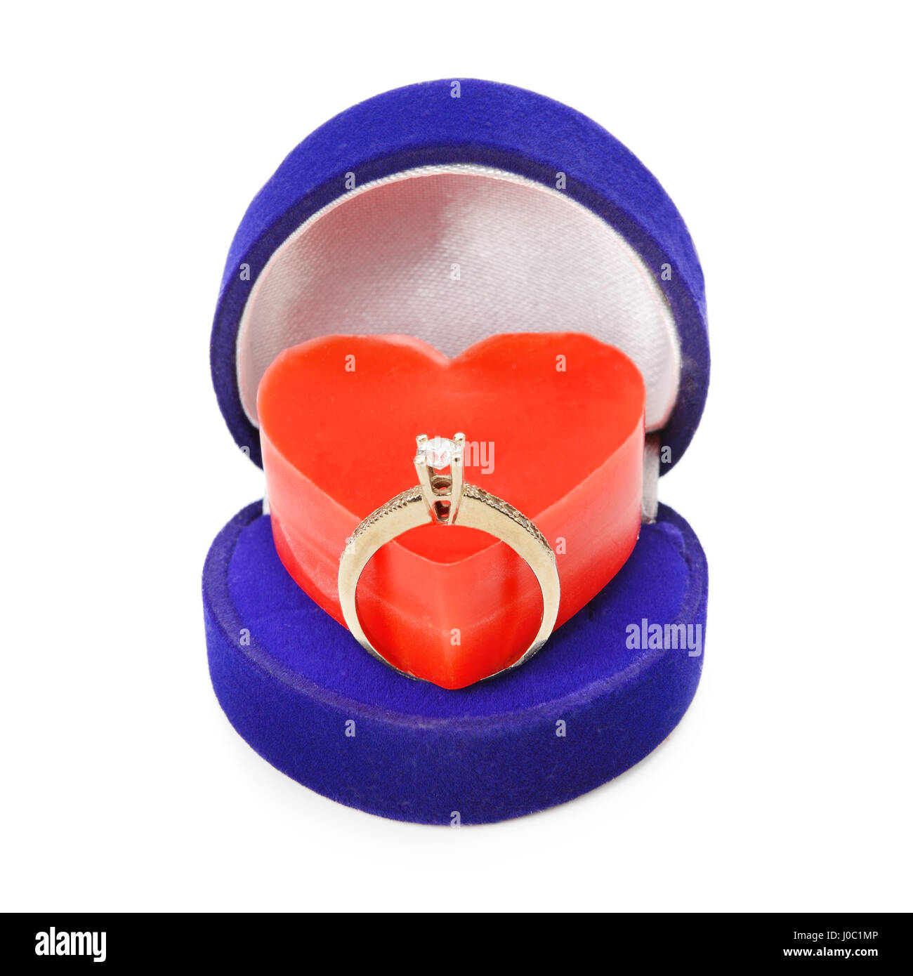 Diamond ring on heart Cut Out Stock Images & Pictures - Alamy