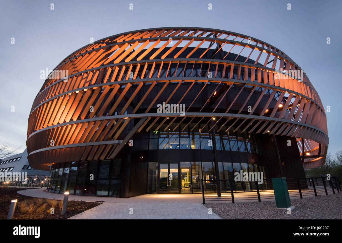 Blue hour lights at The Ingenuity Lab, as part of the Jubilee Campus at ...